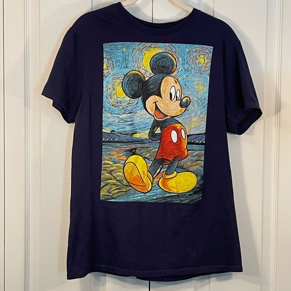 Disney | Shirts | Disney Mickey Mouse Starry Night Tee Size Medium D24 | Poshmark